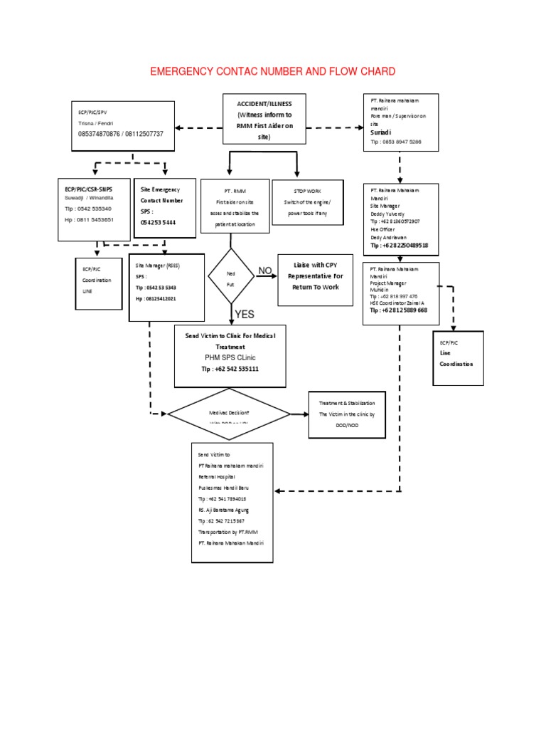 Emergency Contac Number and Flow Chard | PDF | Medicine | Health Care