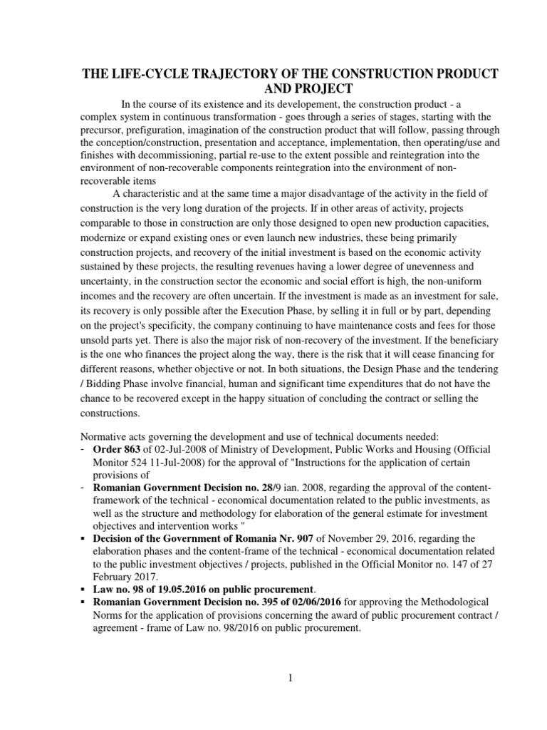Construction Project Lifecycle | PDF | Procurement | Economies