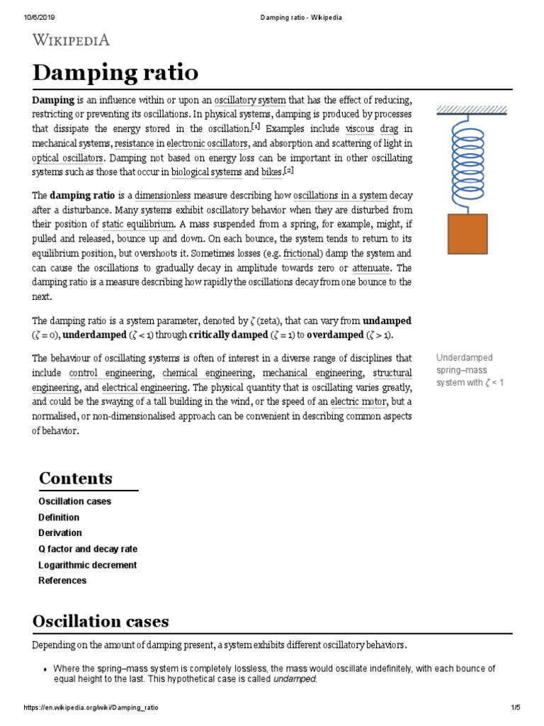 Damping Ratio | PDF | Physics | Physical Quantities
