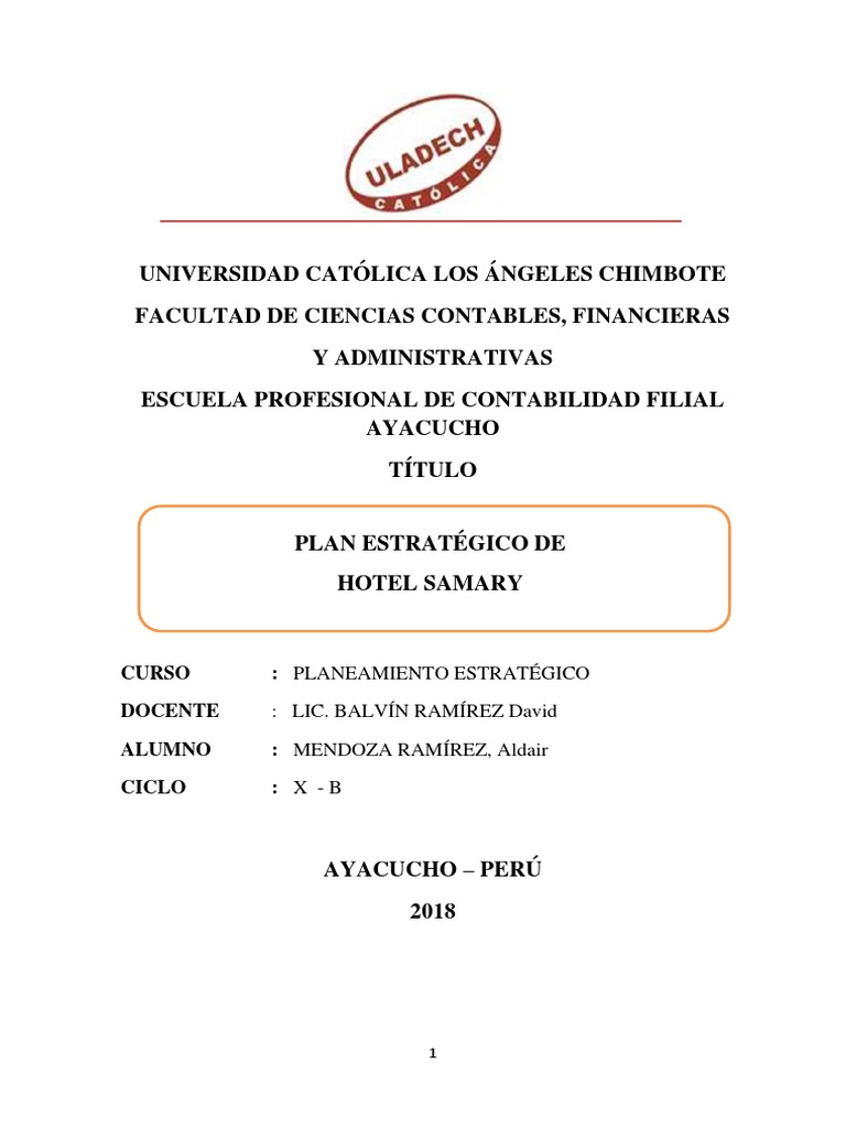 Plan Estrategico Hotel Samary 2018 | Descargar gratis PDF | Cadena de ...