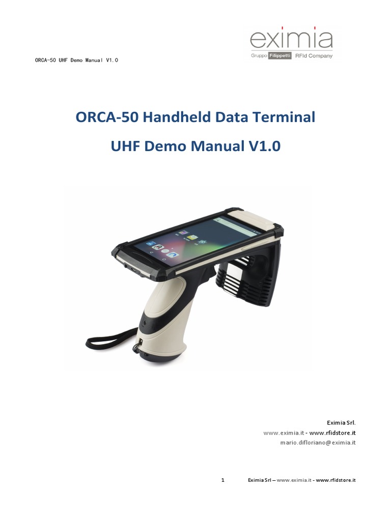 ORCA-50 Handheld Data Terminal User Manual | PDF | Antenna (Radio ...