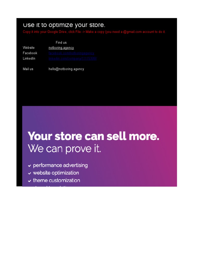 E-Commerce Optimization Checklist (Template) | PDF | Facebook | E Commerce