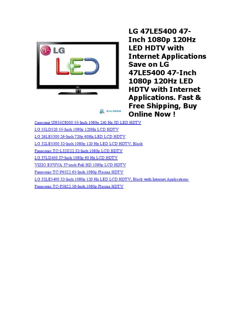 LG 47le5400 | PDF