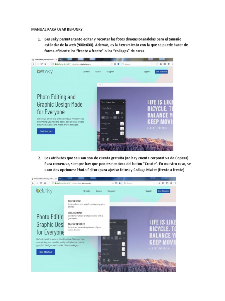 Guía Rápida para Usar BeFunky | PDF