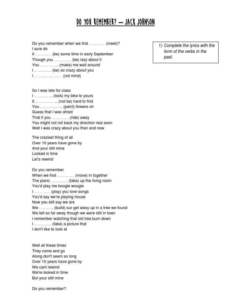 Do You Remember Esl Song | PDF