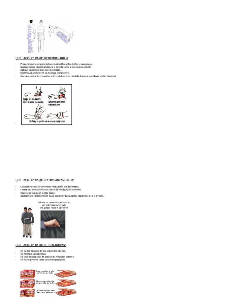 Cartilla Informativa de Primeros Auxilios - Minsa | PDF | Primeros ...