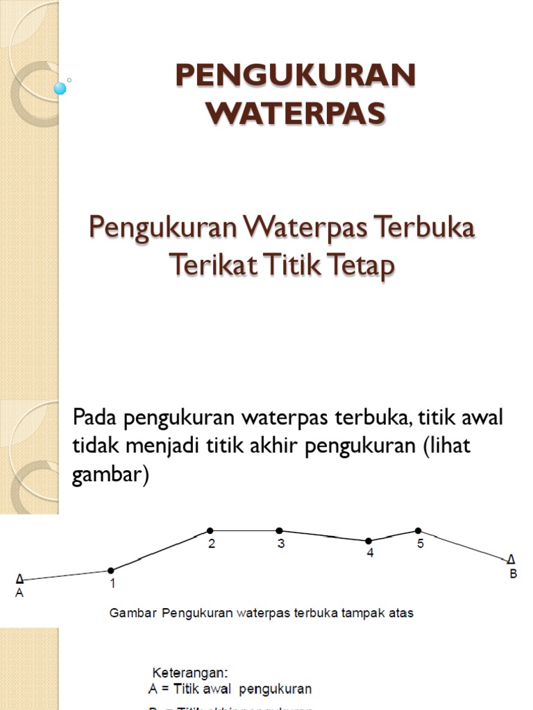 Pengukuran Waterpas Terbuka dan Metode | PDF