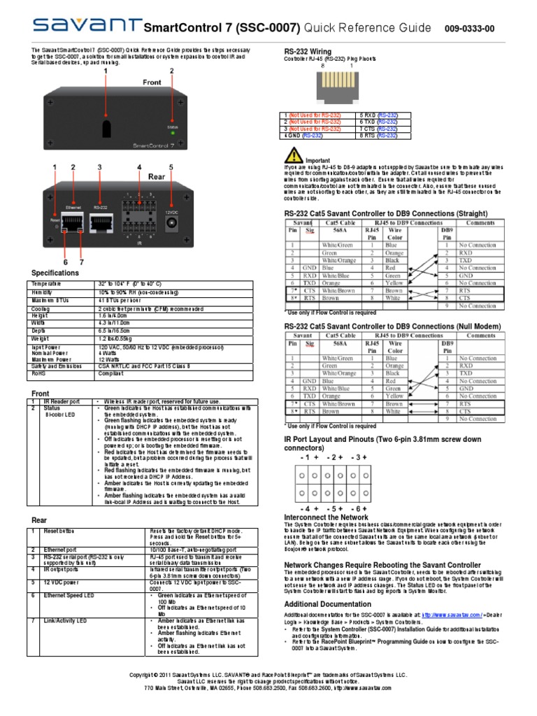 009-0333-01 SmartControl 7 (SSC-0007) Quick Reference Guide | PDF ...