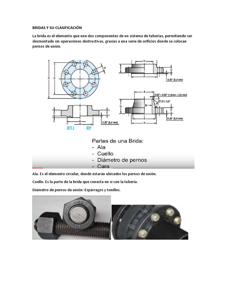 Bridas y Su Clasificación | PDF | Tecnologías de gas | Ingeniería mecánica