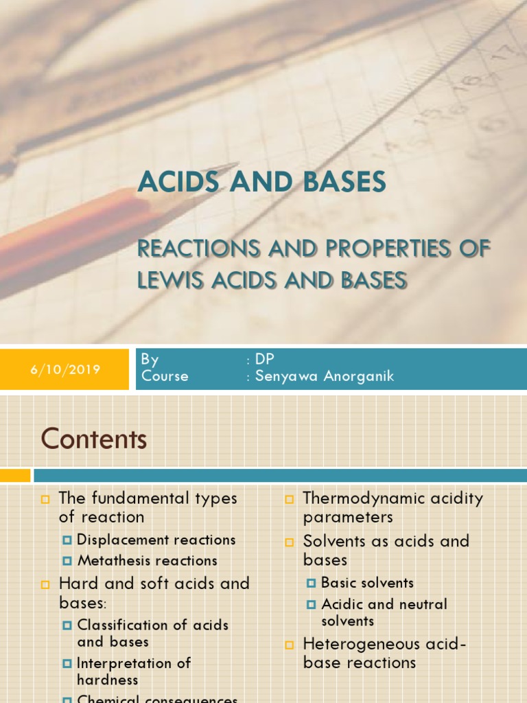 2013-2 Reactions and Properties of Lewis Acids and Bases | PDF ...