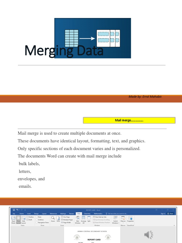 Merging Data Power Point | PDF