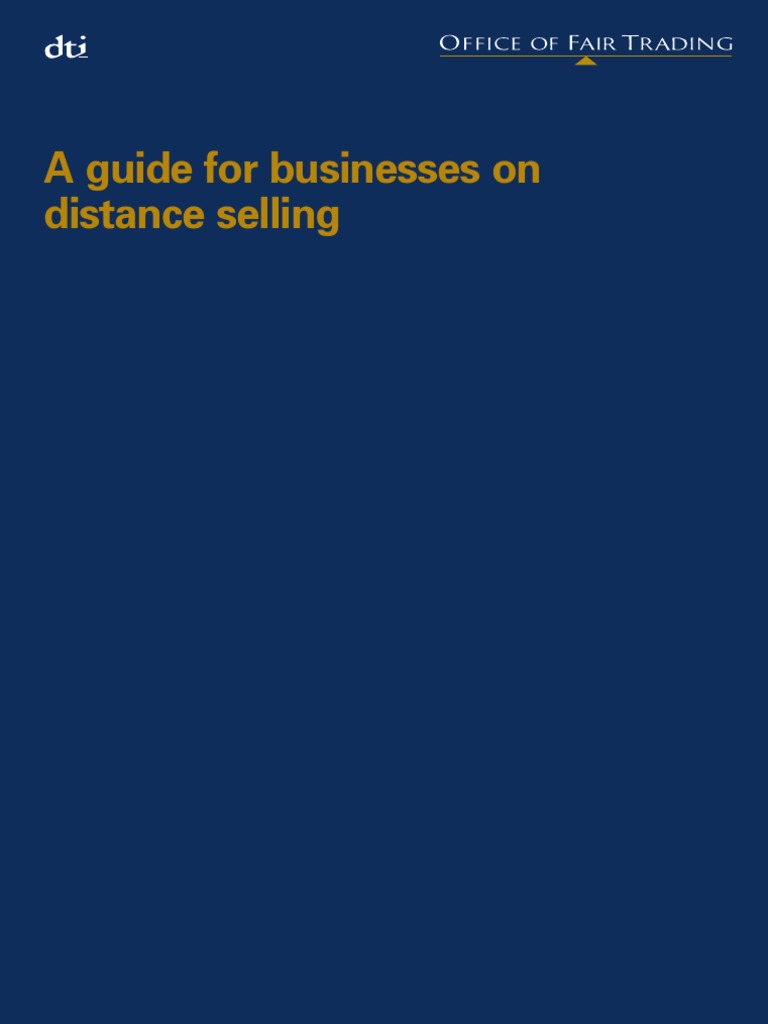 A Guide For Businesses On Distance Selling | PDF | Sales | Auction