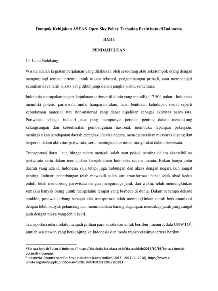 Dampak Open Sky Policy pada Pariwisata Indonesia | PDF | Bisnis