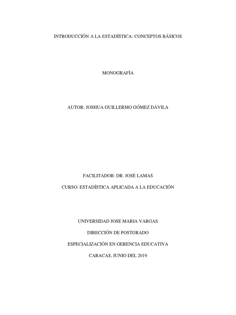 Monografía Introducción A La Estadística UJMV | PDF | Estadísticas ...
