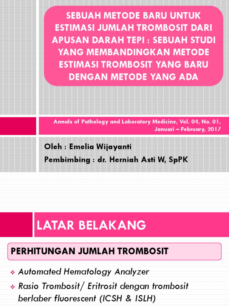 Estimasi Trombosit Manual | PDF | Sains & Matematika