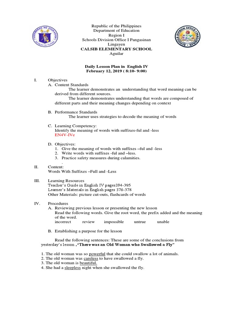 DLP in English-COT - Docx Version 1 | PDF | Lesson Plan | English Language