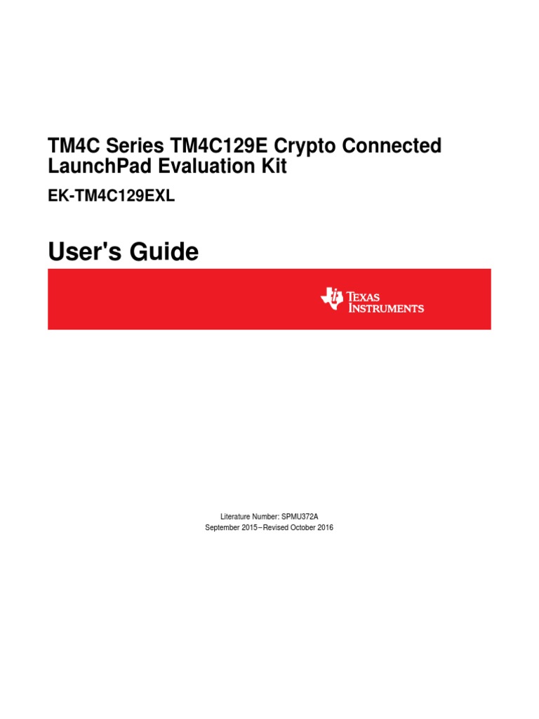 User'S Guide: Tm4C Series Tm4C129E Crypto Connected Launchpad ...