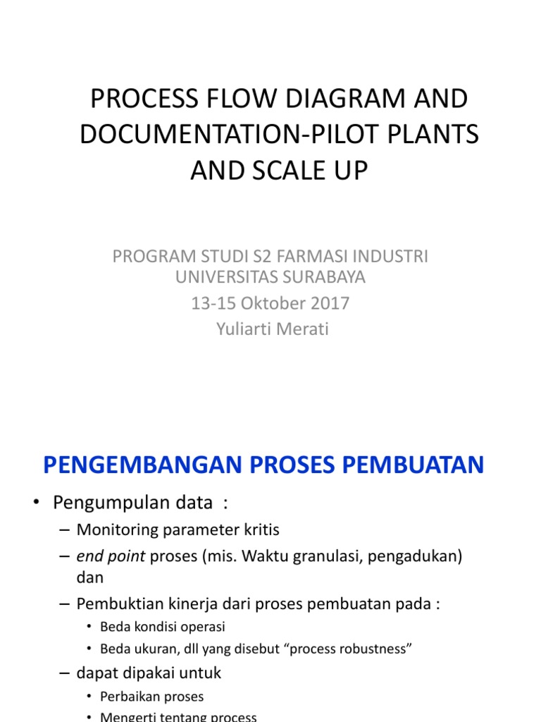 13-15 Okt 2017 Process Flow Diagram and Documentation-Pilot Plants ...