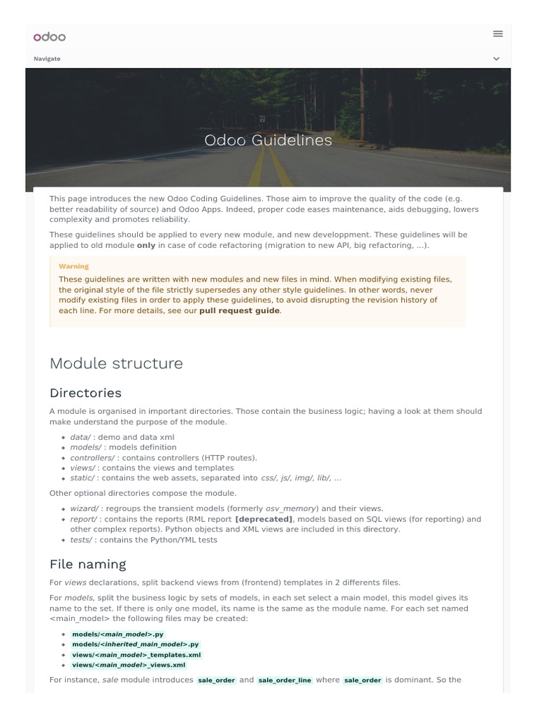 Odoo Guidelines | Download Free PDF | Software | Computer Programming