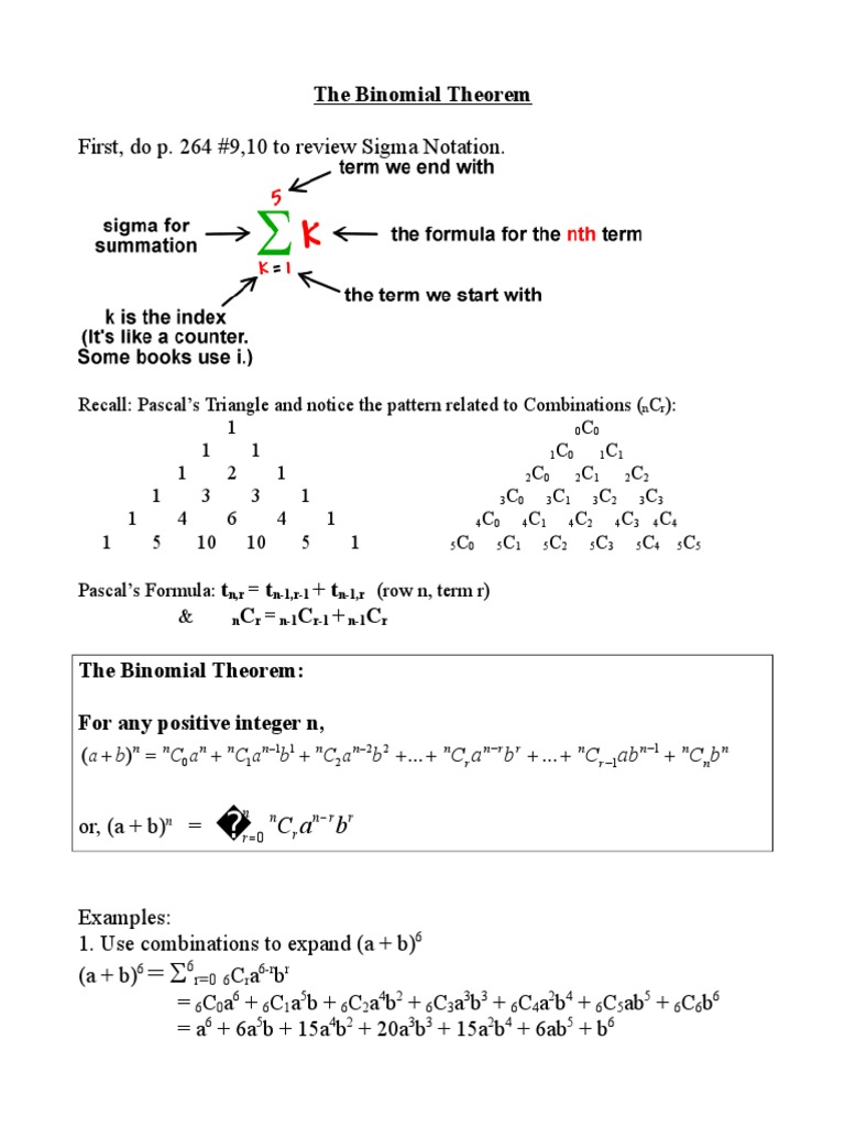 5.4 The Binomial Theorem | PDF