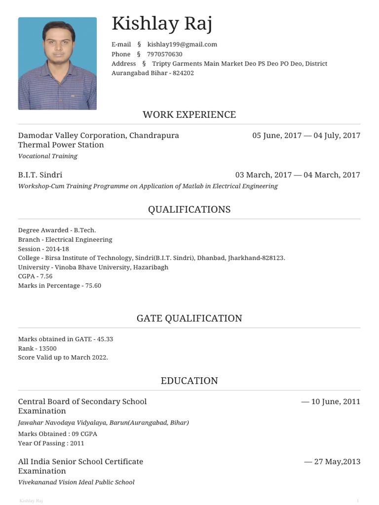 Kishlay Raj: Work Experience | PDF | Academia | Educational Stages