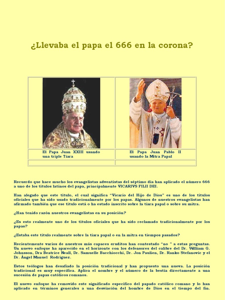 La Tiara de San Pedro y El Número 666 | PDF | Papa | Número de la bestia