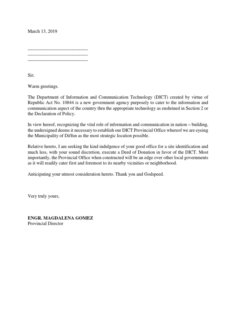 DICT Office Site Request | PDF
