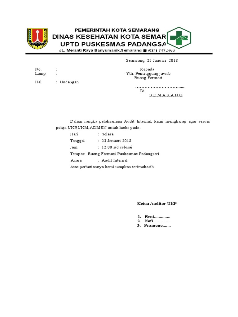 Undangan Audit Internal | PDF