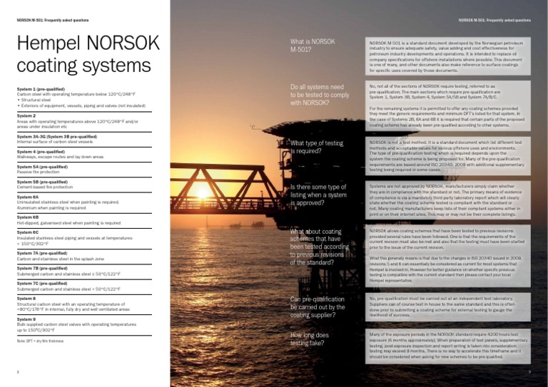 Hempel NORSOK Coating Systems: NORSOK M-501: Frequently Asked Questions ...