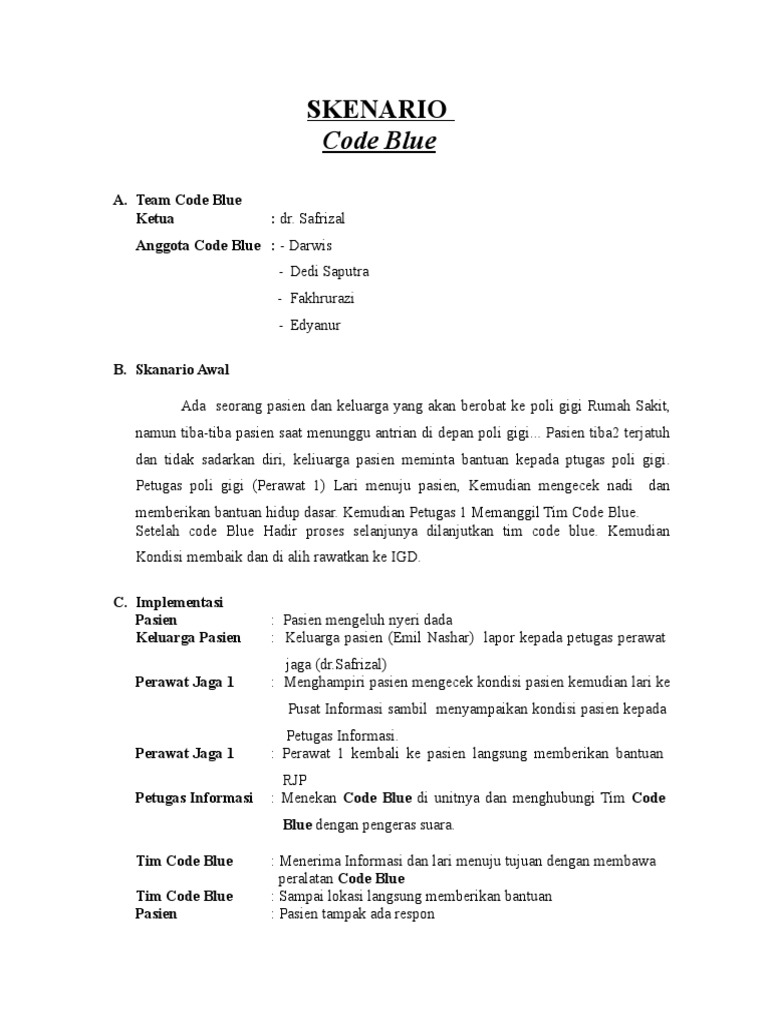 Skenario Code Blue | PDF