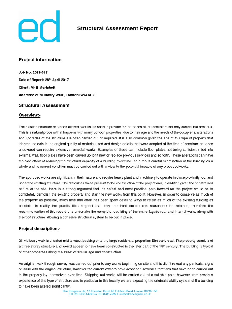 Structural Assessment Report | PDF | Deep Foundation | Foundation ...