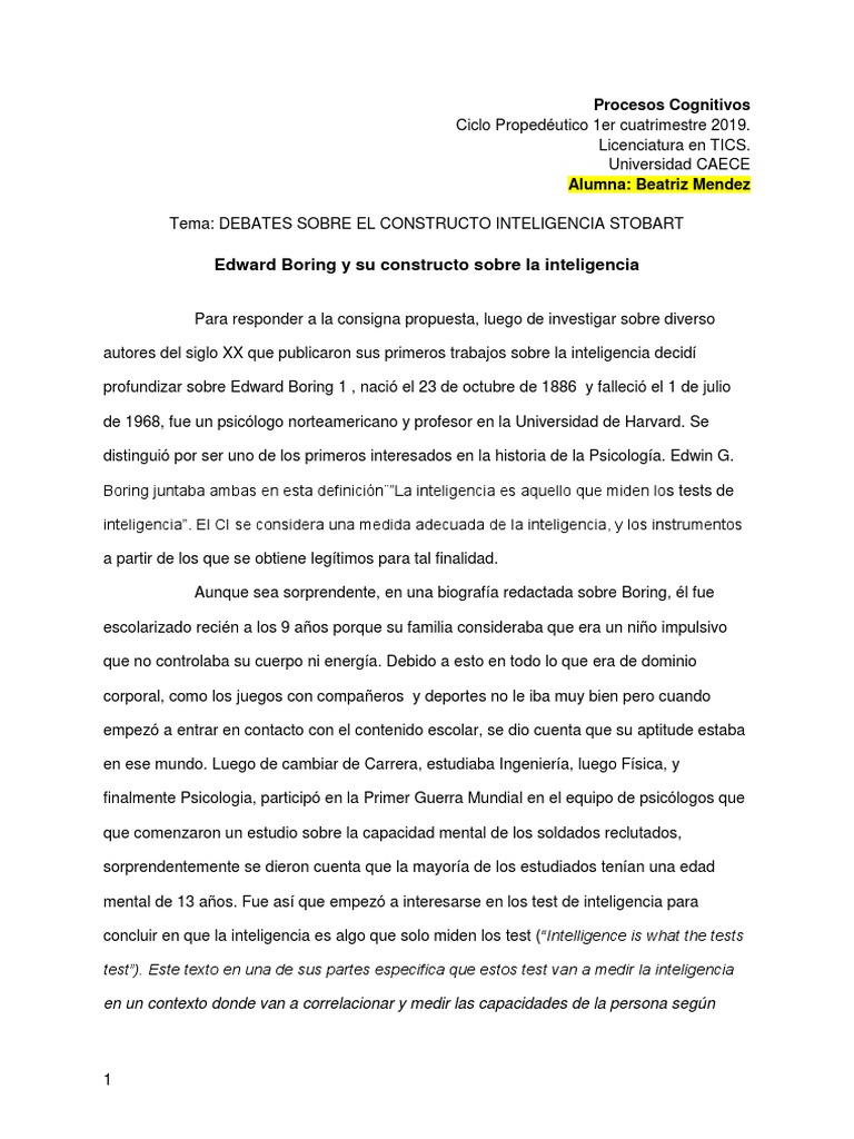 Edward Boring y Stobar. La Inteligencia | PDF | Inteligencia | Cociente ...