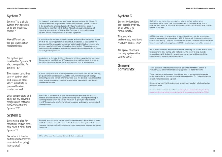 System 7 System 9: NORSOK M-501: Frequently Asked Questions NORSOK M-501: Frequently Asked ...