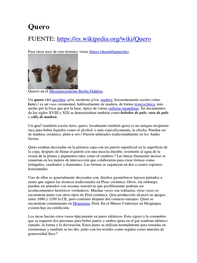 Quero | PDF | Andes | Cultura (general)