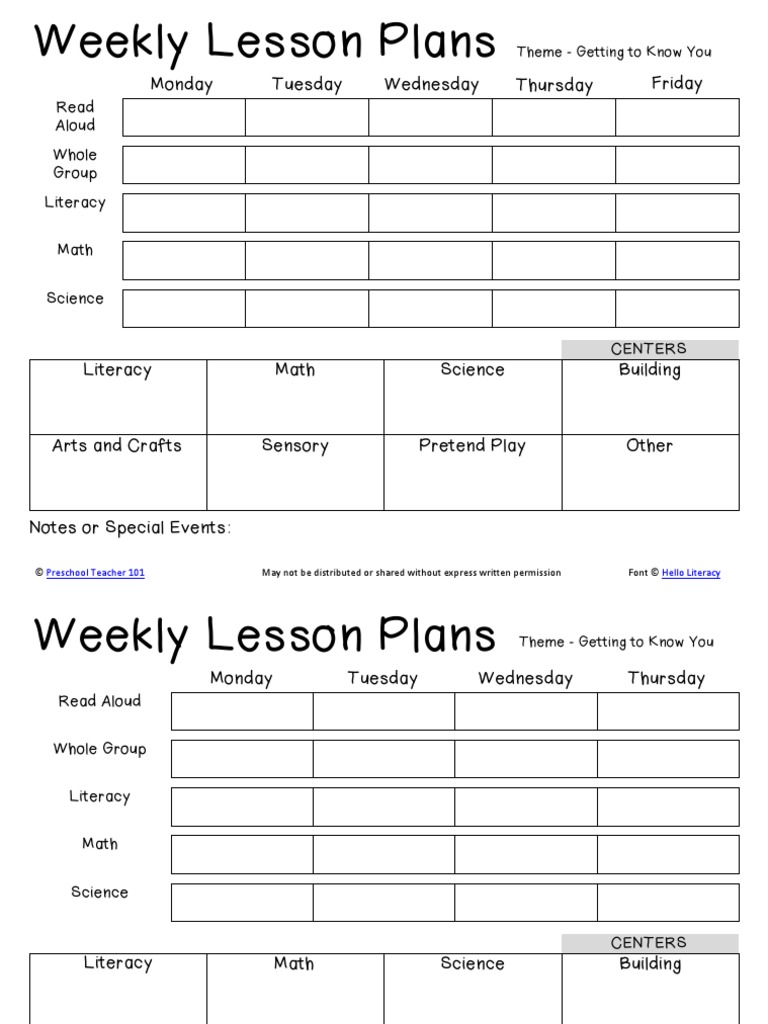 Weekly Lesson Plans: Monday Thursday Friday | PDF | Further Education