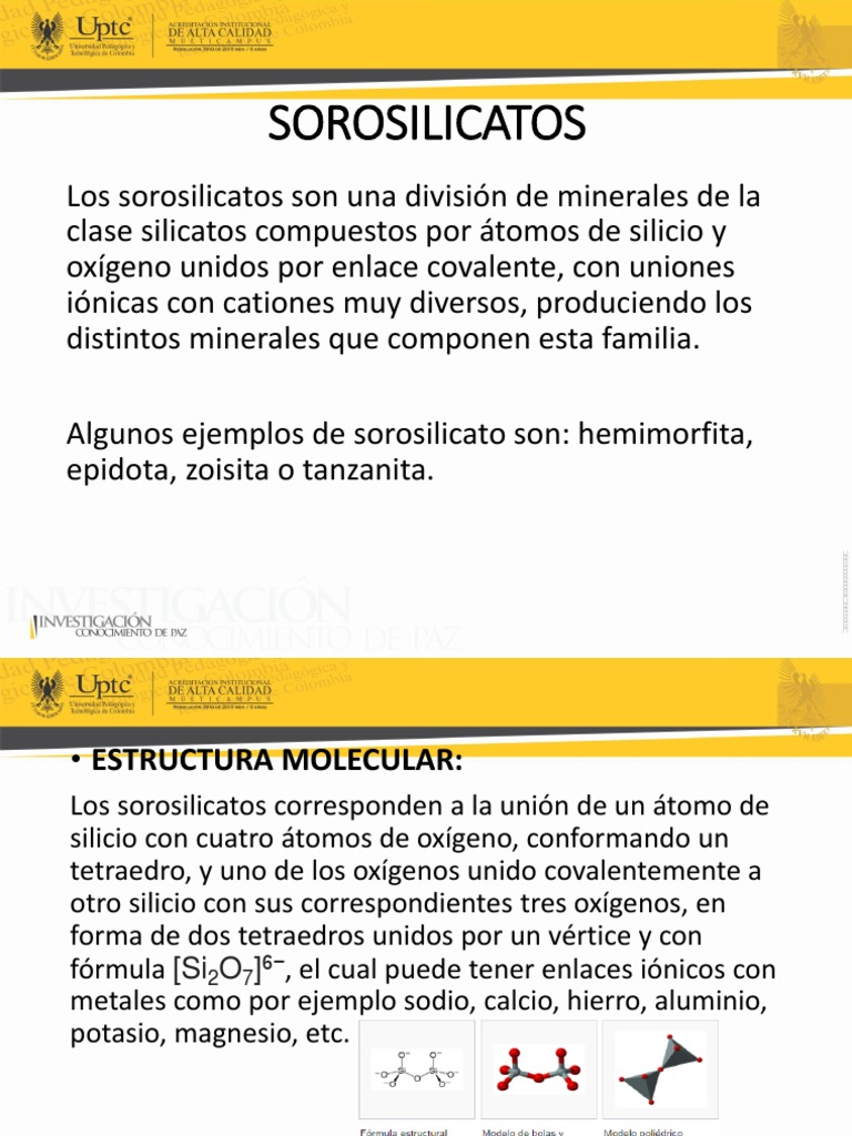 Los sorosilicatos: estructura, propiedades y yacimientos de los ...
