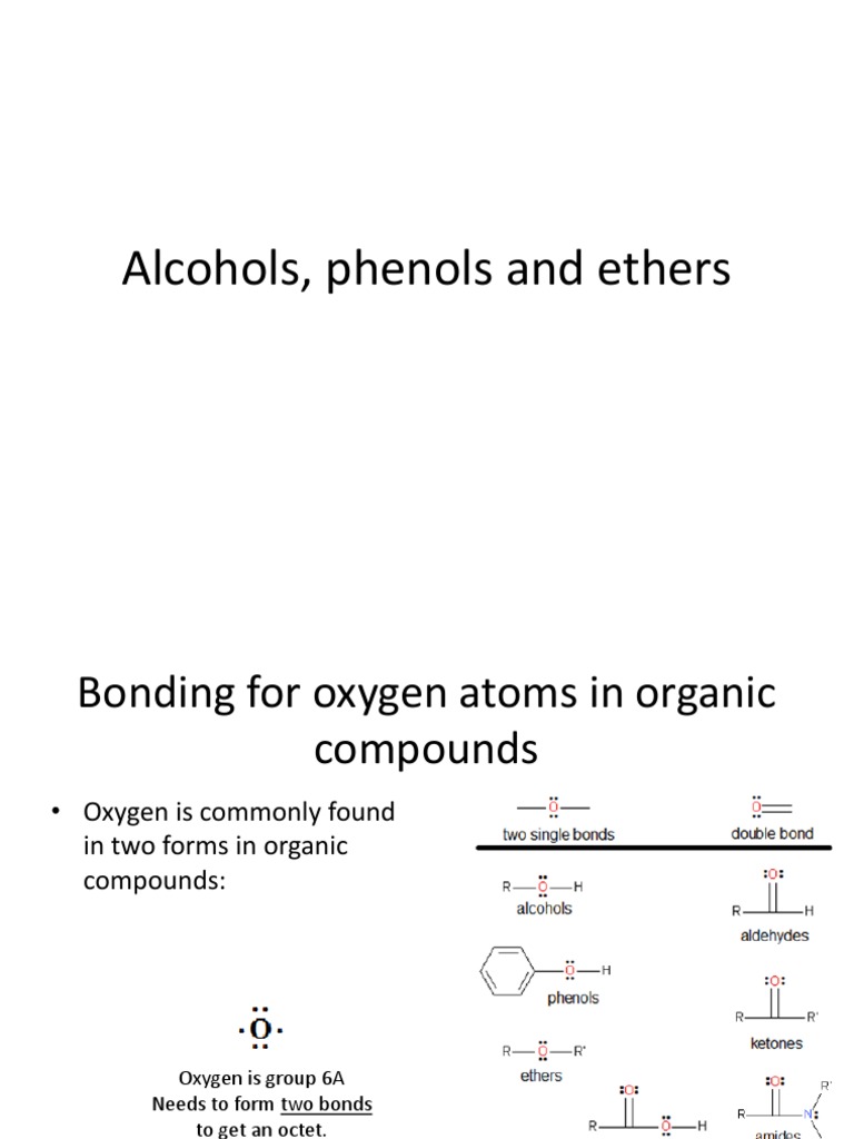 Alcohols, Phenols and Ethers | Download Free PDF | Functional Group | Alcohol