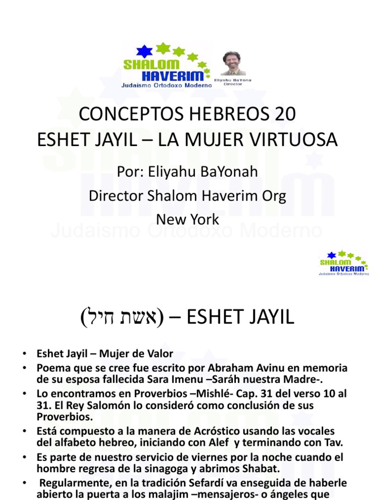 Eshet Jayil: La Mujer Virtuosa en Proverbios | PDF | Judios | Moisés