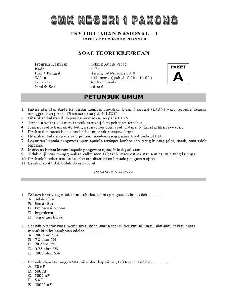 Try Out 1 A Tav | PDF