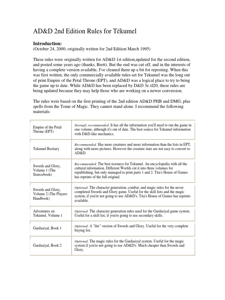Ad D 2e Ept Conversion Pdf Pdf Armour D20 System