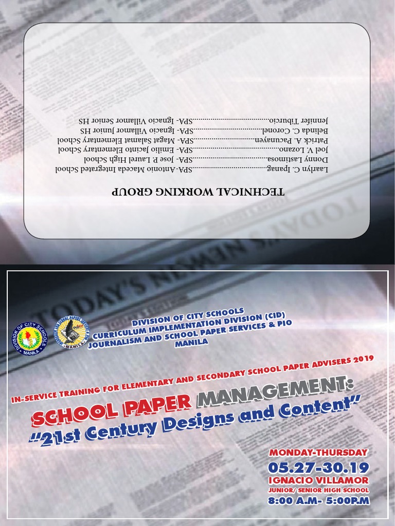 In-Service Training for School Paper Advisers | PDF | Violence