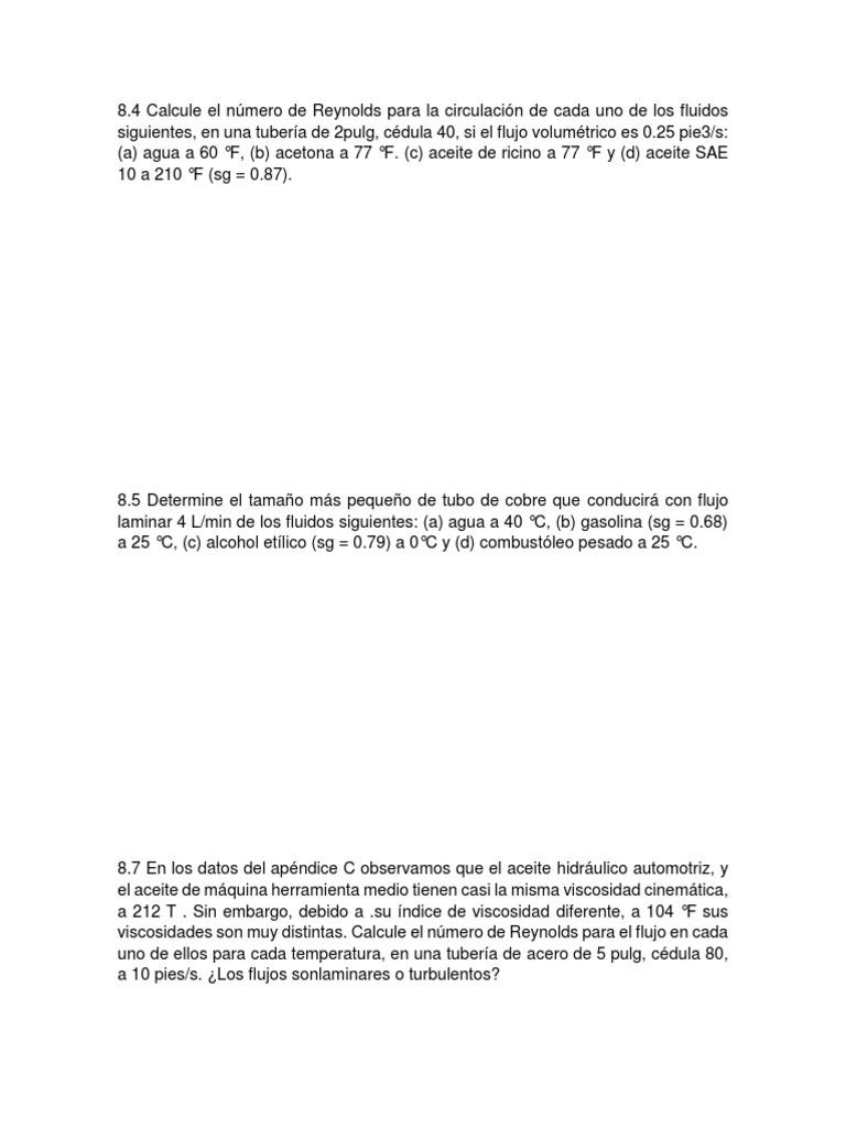 Problemario U4 | PDF | Boquilla | Presión