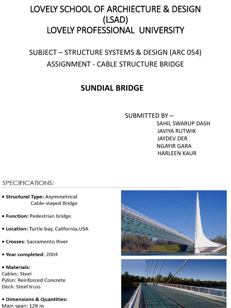 Sundial Bridge Cable Structure Design | PDF