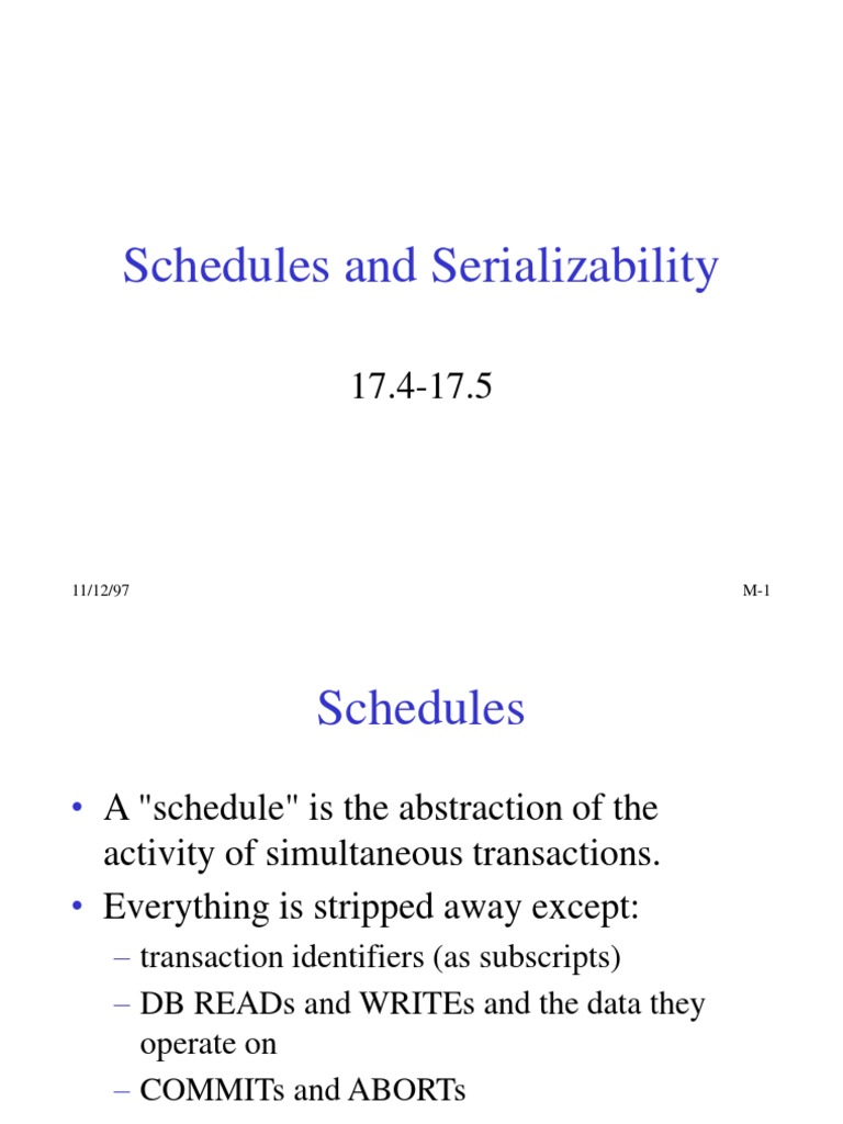 Schedules and Serializability | PDF | Data Management | Data