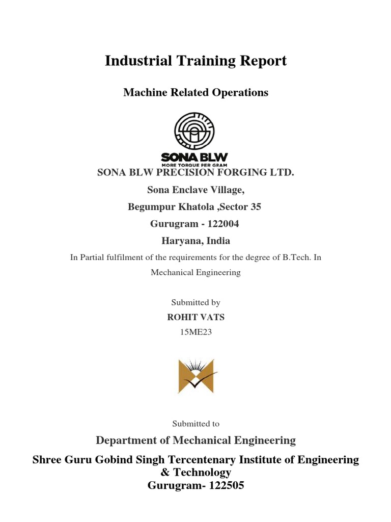 Industrial Report | PDF | Car | Manufacturing And Engineering