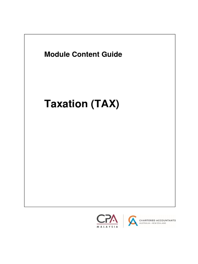 2 Advanced Stage TAX Module Outline Sept 2018 | PDF | Double Taxation ...