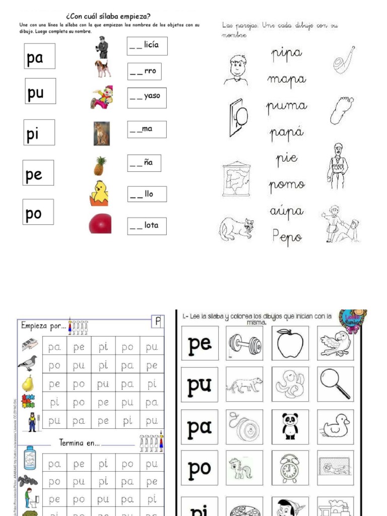 Actividades Letra P 2 | PDF