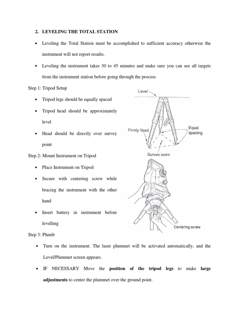Levelling in Total Station | PDF | Equipment | Tools