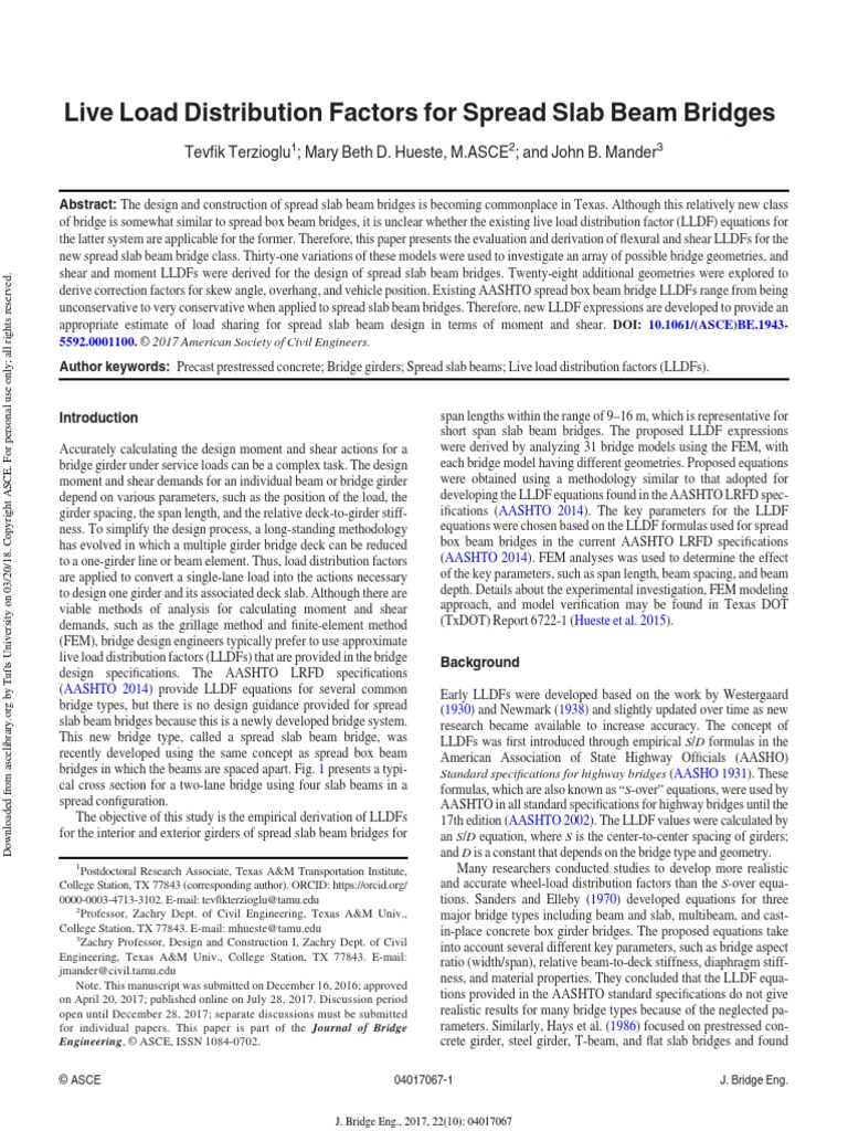Live Load Distribution Factor | PDF | Finite Element Method | Beam ...