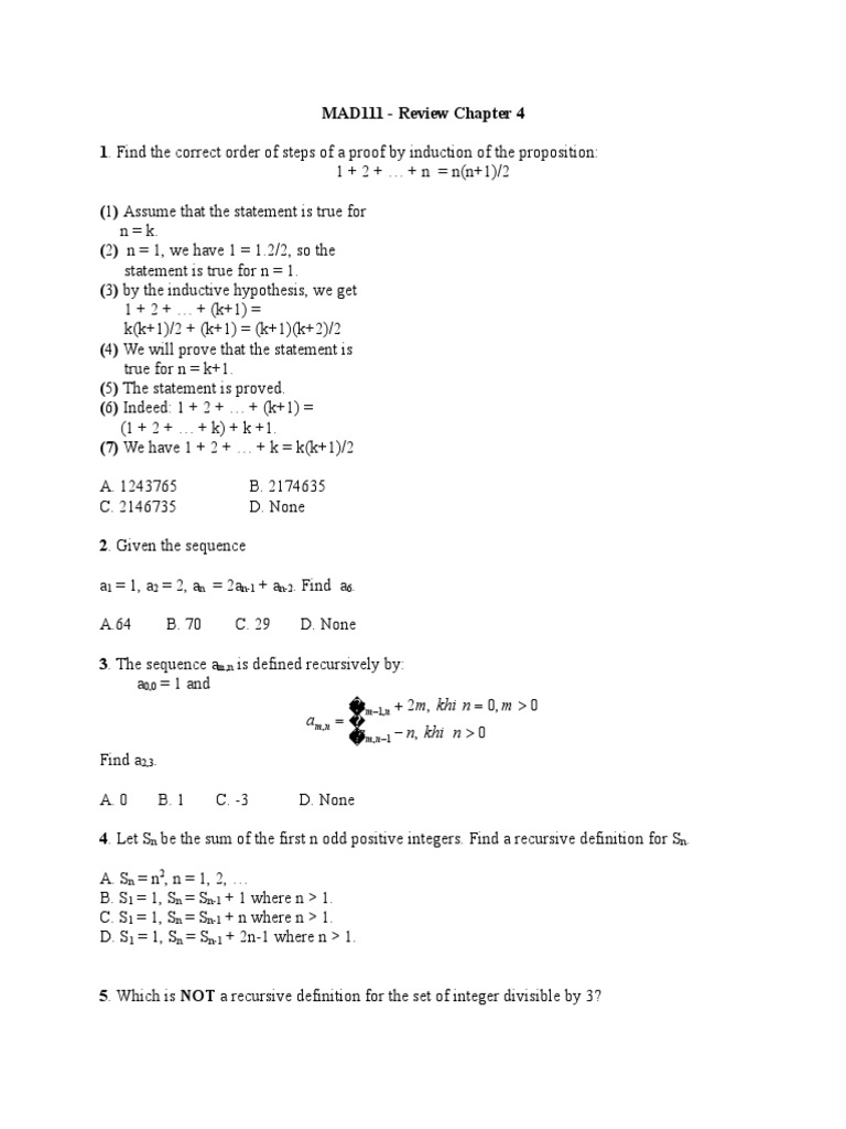 Mad111 Review Chap 4 Pdf Formalism Deductive Algorithms And Data Structures 